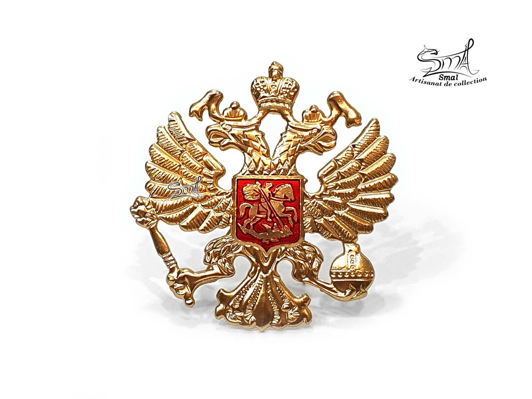 Cap Hat Russian Cockade Pin Badge Double-headed Eagle. Russian Military ...