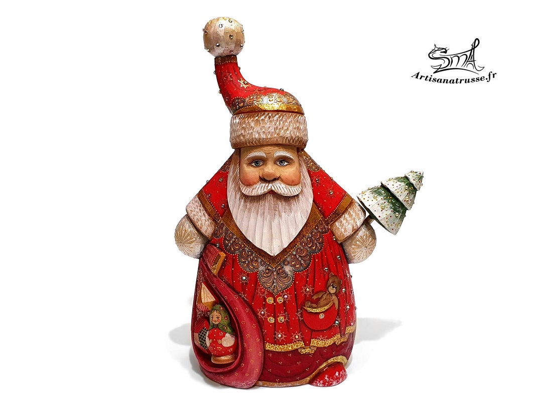 Santa Claus Nativity St. Nicholas Wood Carved Statuette - Etsy