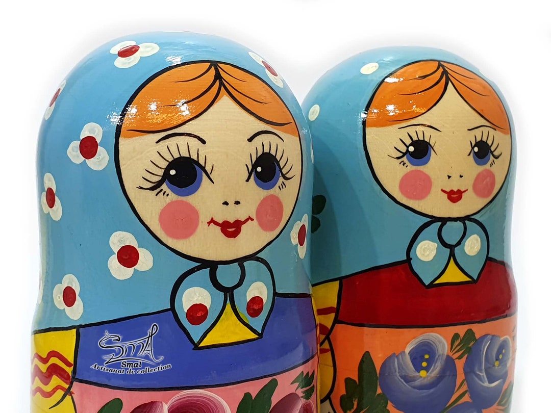 Matryoshka Russian Nesting Doll Traditional Classic Old Vintage Flowers ...