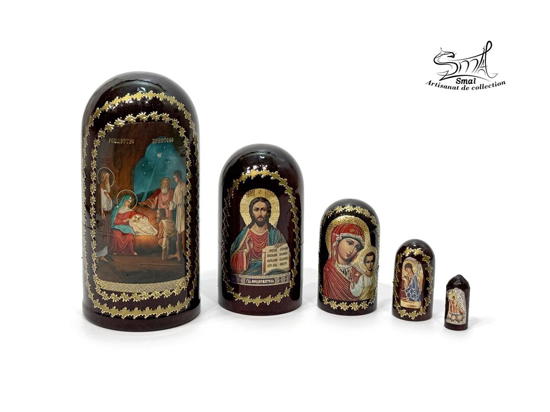 Christmas Nativity Nesting Doll Icons – Virgin Mary, Jesus Christ ...