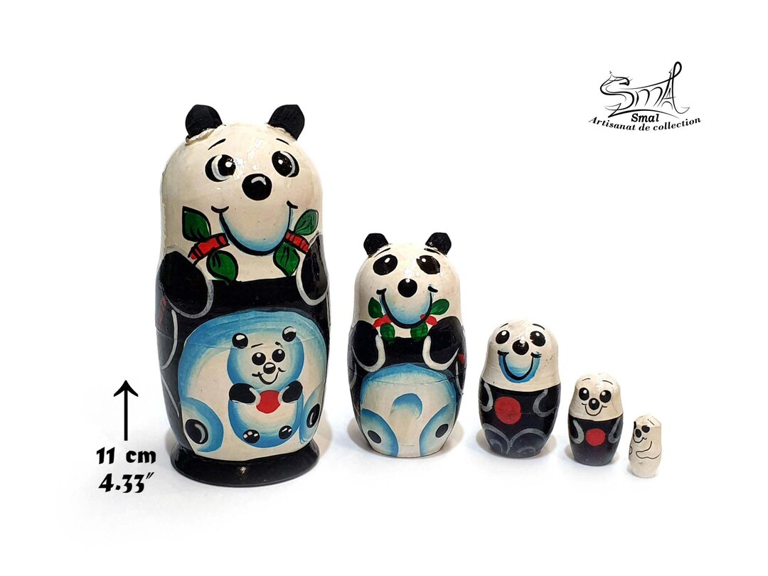 Matryoshka Panda Russian Nesting Dolls Animals Family. Russian - Etsy