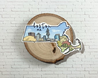 Boston Massachusetts Sticker - Etsy