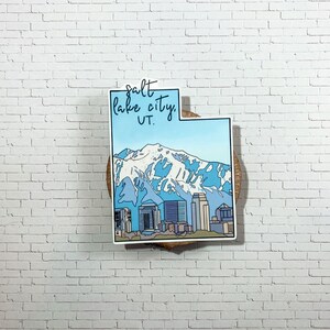 Salt Lake City Utah Design Magnet / Vinyl Waterproof Sticker | Etsy