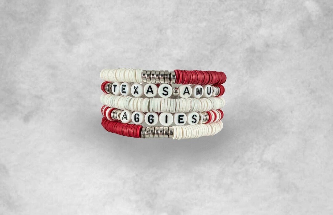 Texas A&M University Bracelet Stack Gig Em Aggies Bracelet Stack Custom ...