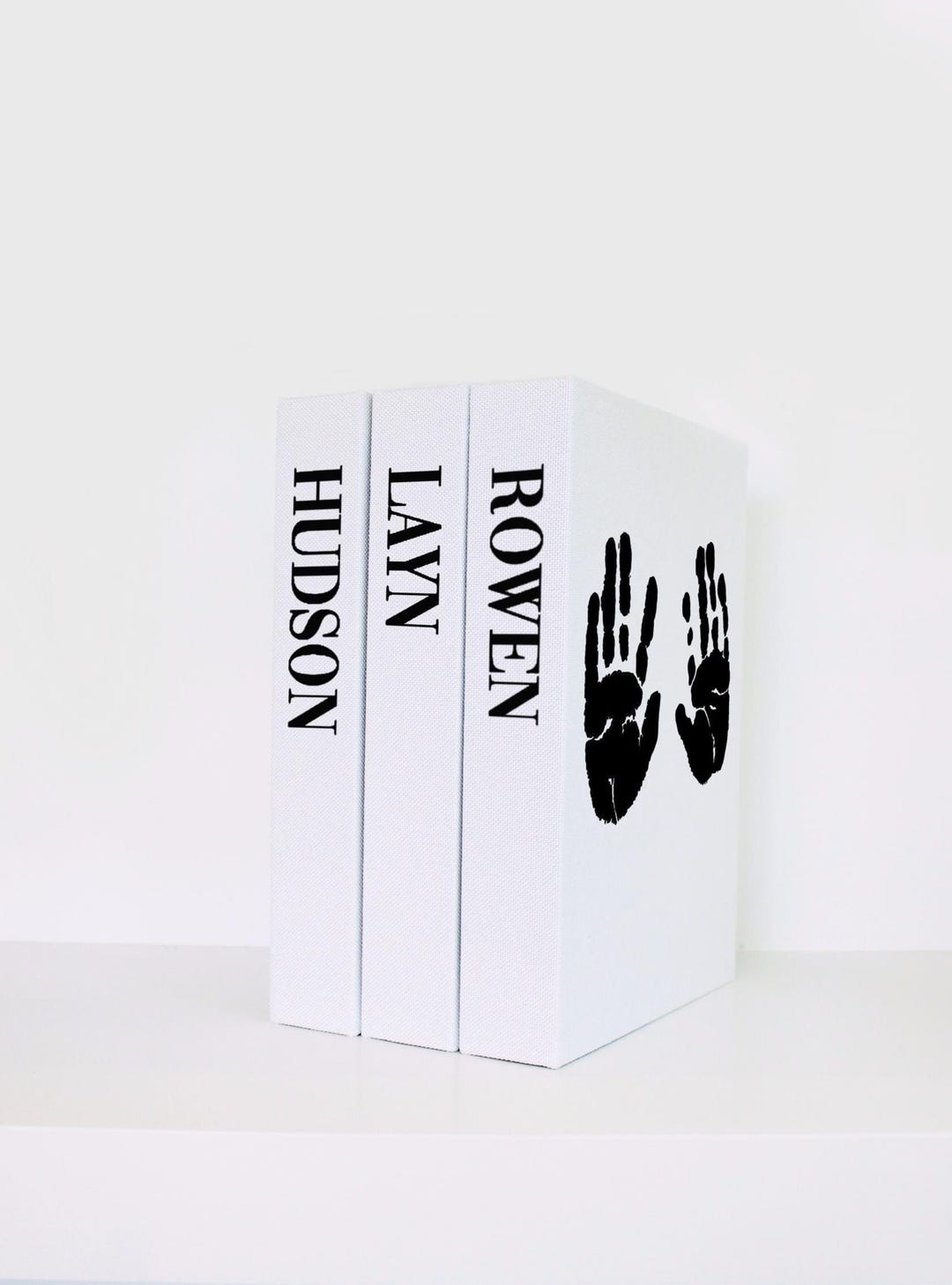 Your Child's Handprint or Footprint Faux Book Keepsake Box ...