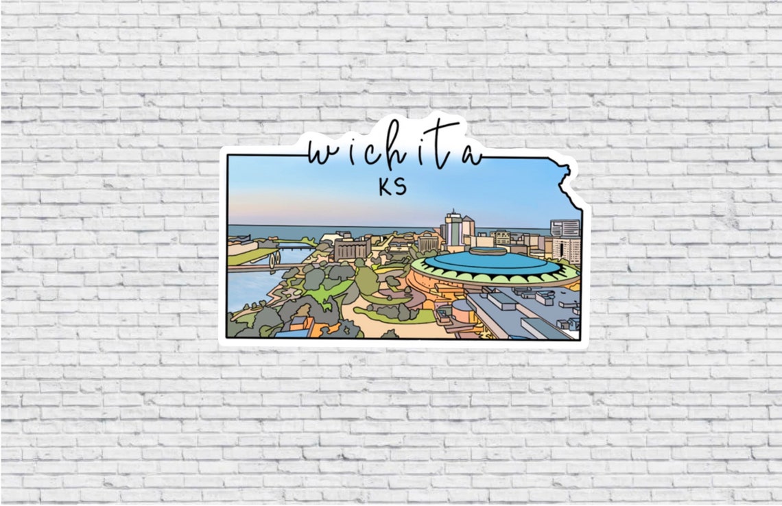 Wichita Kansas Design Magnet / Vinyl Waterproof Sticker - Etsy