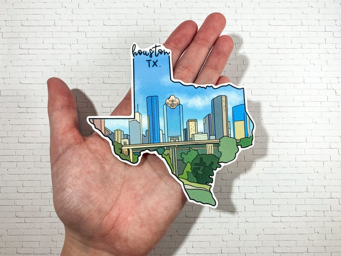 Houston Texas Design Magnet / Vinyl Waterproof Sticker - Etsy