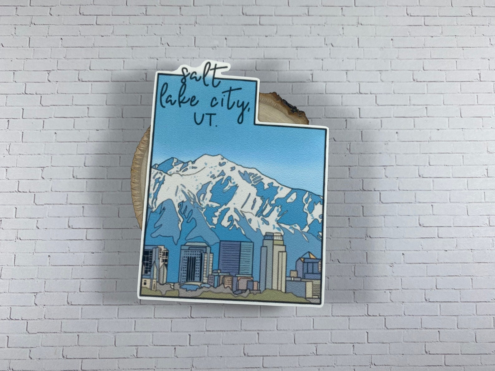 Salt Lake City Utah Design Magnet / Vinyl Waterproof Sticker | Etsy