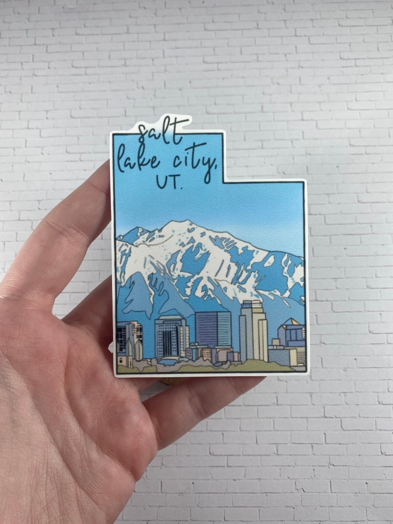Salt Lake City Utah Design Magnet / Vinyl Waterproof Sticker | Etsy