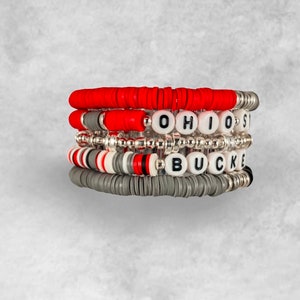Ohio State University Bracelet Stack Ohio State Buckeyes Bracelet ...