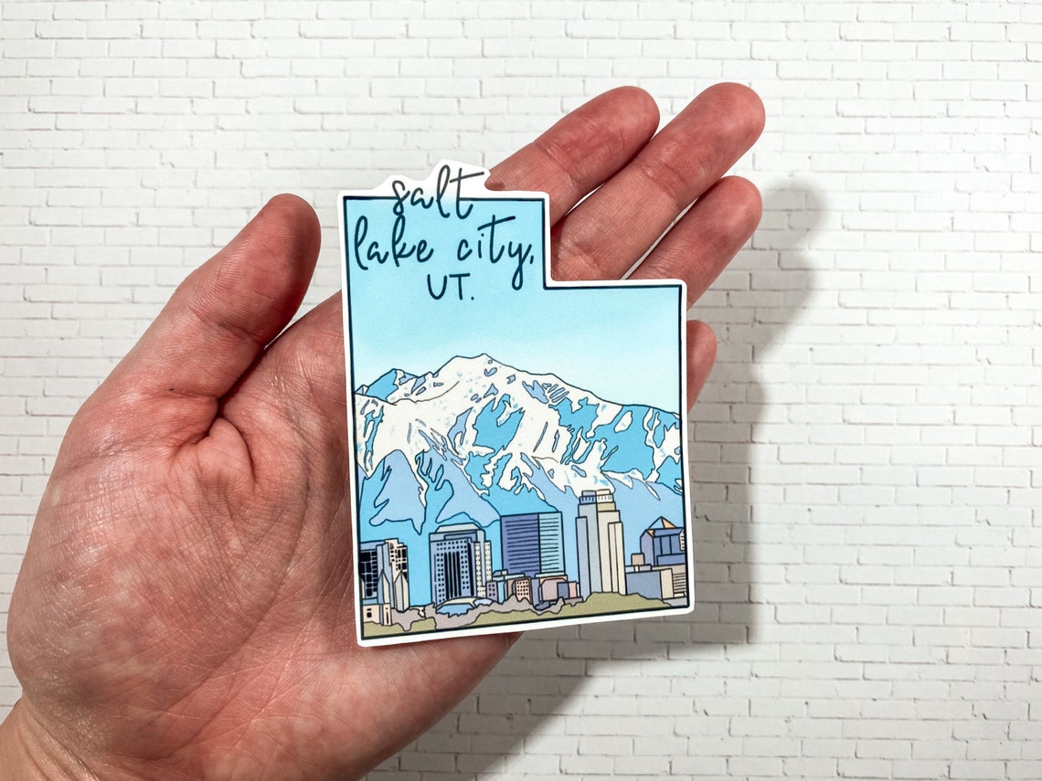 Salt Lake City Utah Design Magnet / Vinyl Waterproof Sticker | Etsy