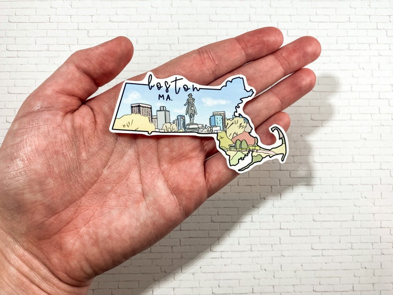 Boston Massachusetts Design Magnet / Vinyl Waterproof Sticker - Etsy
