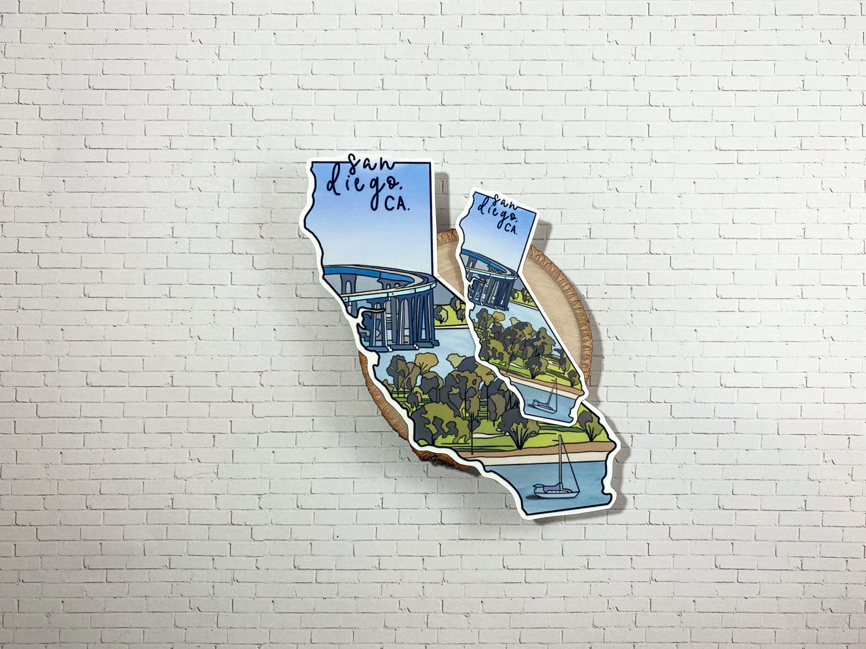 San Diego California Design Magnet / Vinyl Waterproof Sticker - Etsy