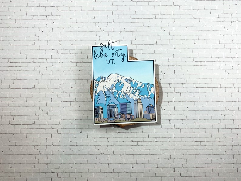 Salt Lake City Utah Design Magnet / Vinyl Waterproof Sticker | Etsy