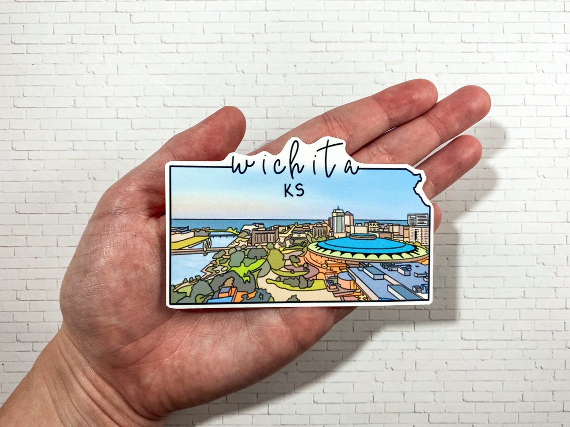 Wichita Kansas Design Magnet / Vinyl Waterproof Sticker - Etsy