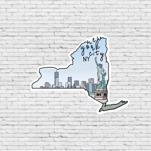 New York City Stamp Glitter Vinyl Sticker - Etsy