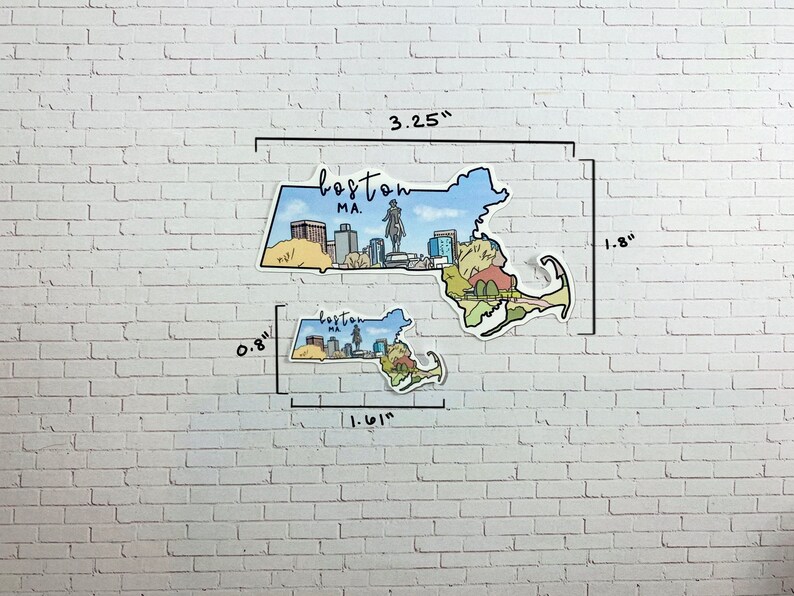 Boston Massachusetts Design Magnet / Vinyl Waterproof Sticker - Etsy