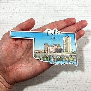 Tulsa, Oklahoma Design Sticker AND Magnet | Vinyl Waterproof Sticker ...