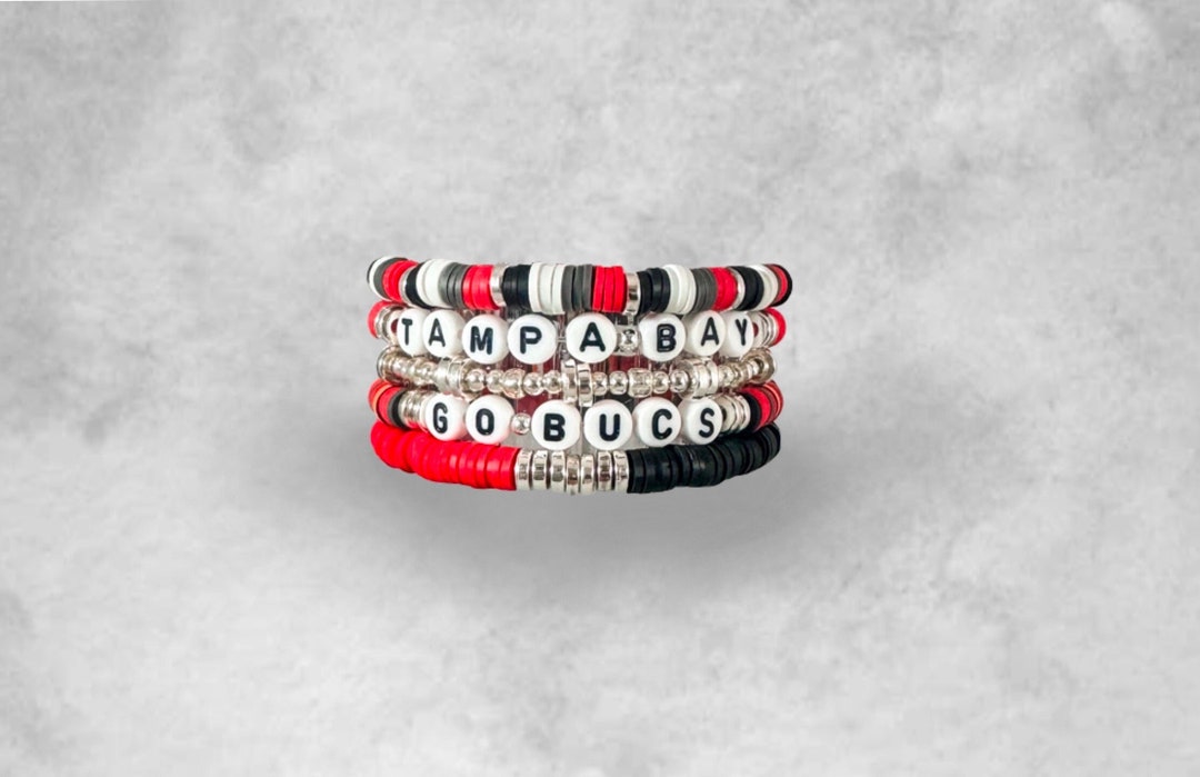 Tampa Bay Football Bracelet Stack Go Bucs Bracelet Stack Custom Heishi ...