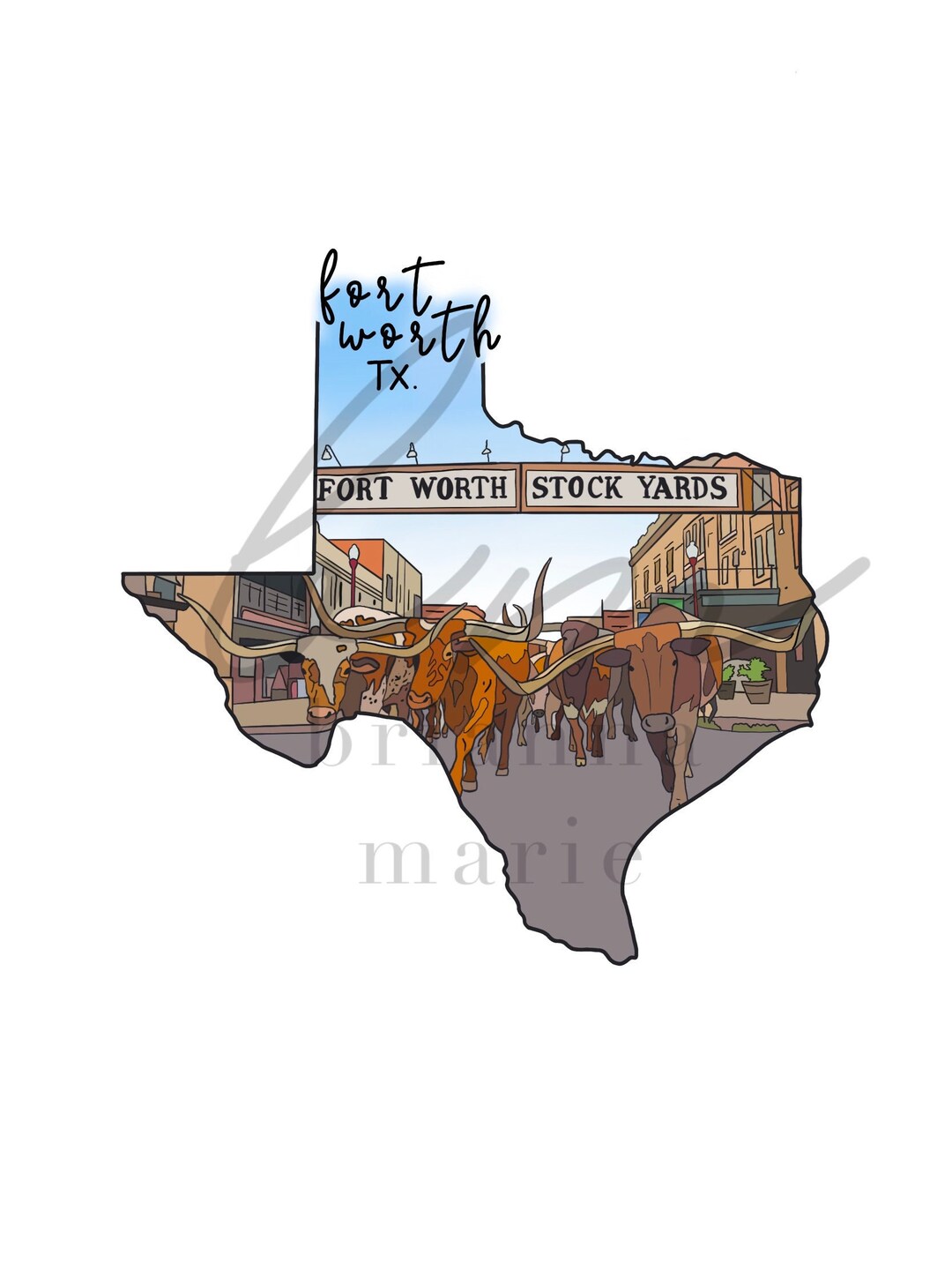 Digital Download Of Fort Worth Texas Stockyards Design Pdf Jpeg Png Sublimation Etsy