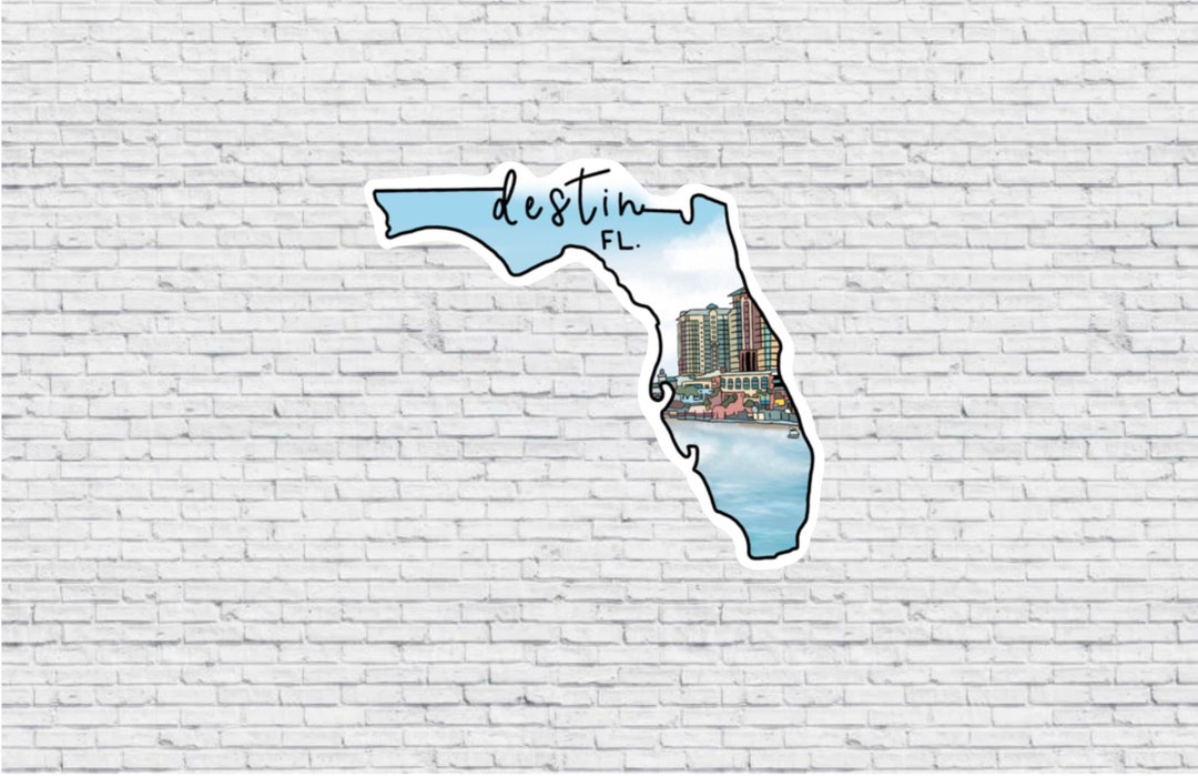 Destin, Florida Design Sticker AND Magnet | Vinyl Waterproof Sticker ...