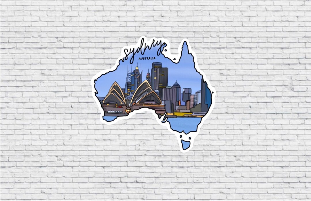 Sydney, Australia Design Sticker AND Magnet | Vinyl Waterproof Sticker ...