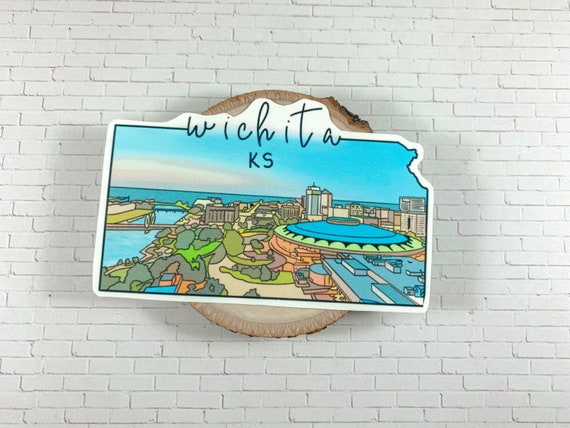 Wichita Kansas Design Magnet / Vinyl Waterproof Sticker | Etsy