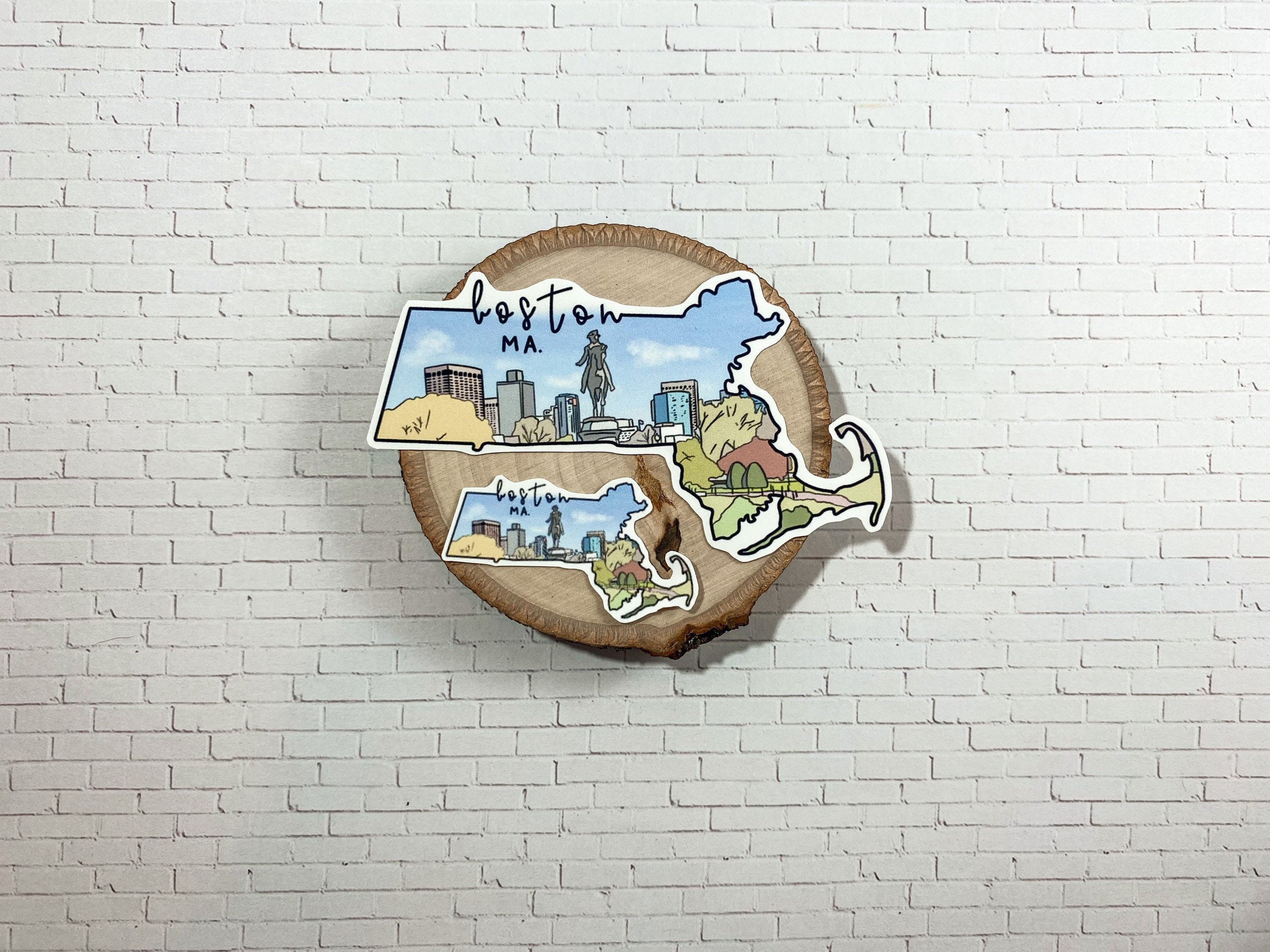 Boston Massachusetts Design Magnet / Vinyl Waterproof Sticker - Etsy