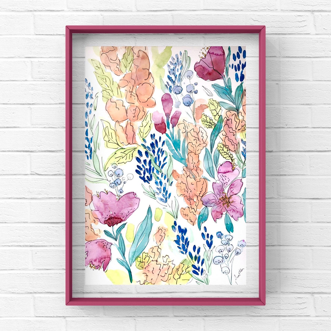 Floral Watercolor Painting Flowers Art Wall Original Art - Etsy