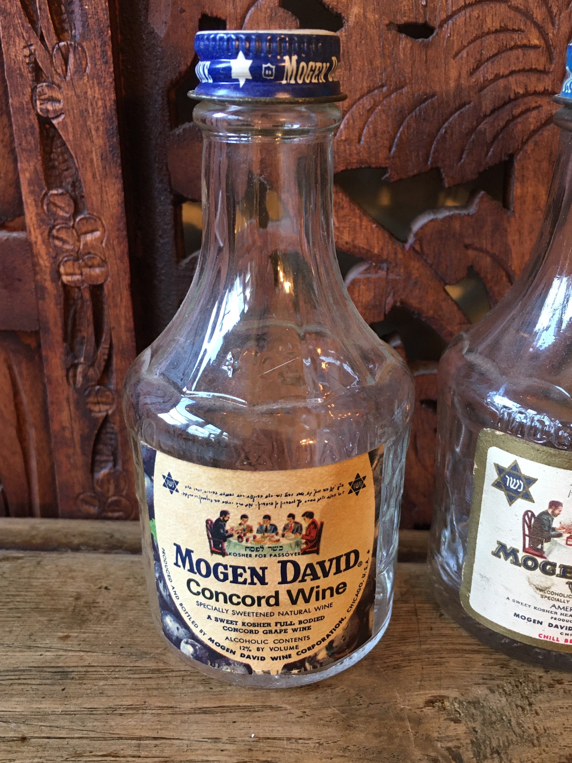 1960s Vintage Mogen David 4oz Kosher Wine Bottle Shabbat Chicago ...