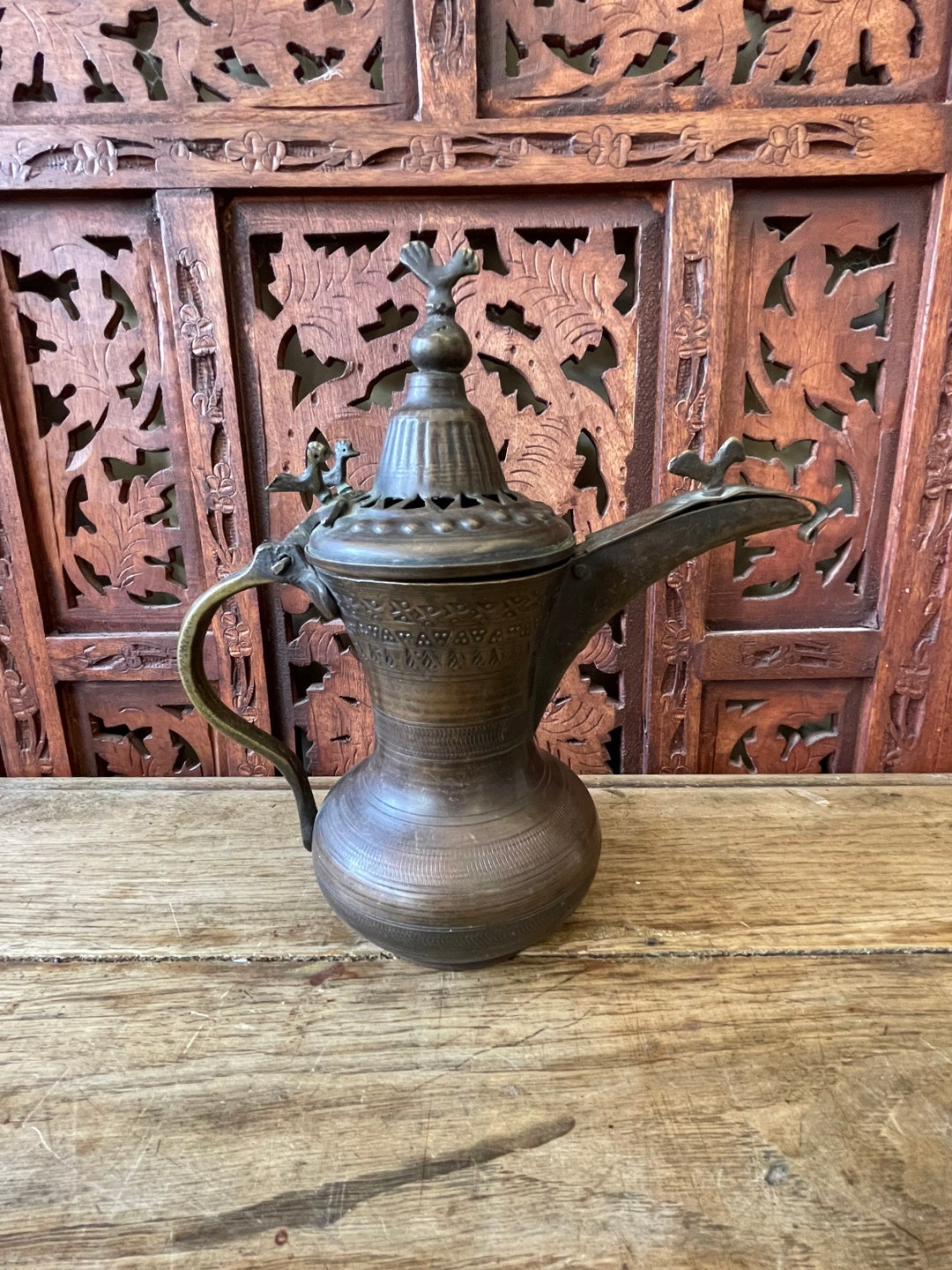 Antique Copper Ottoman Turkish Coffee Dallah Old Ibrik Middle Eastern ...