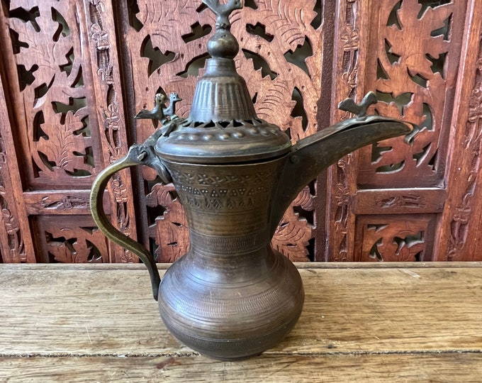 Antique Copper Ottoman Turkish Coffee Dallah Old Ibrik Middle Eastern ...