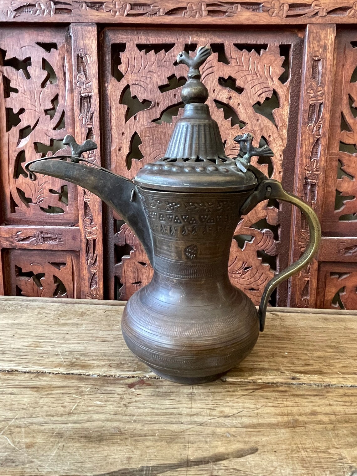 Antique Copper Ottoman Turkish Coffee Dallah Old Ibrik Middle Eastern ...