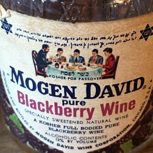 1960s Vintage Mogen David 4oz Kosher Wine Bottle Shabbat Chicago ...