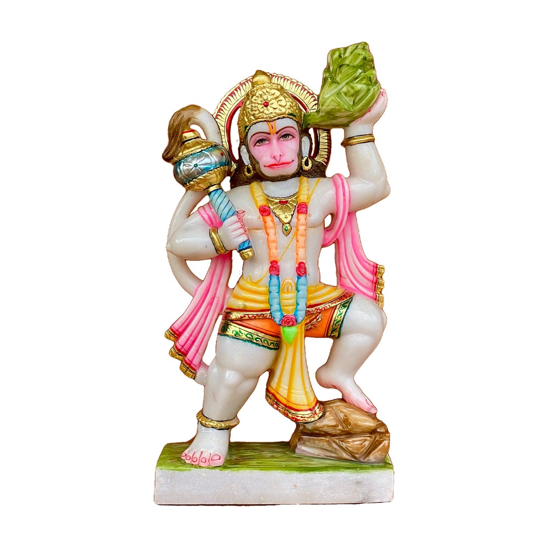 Hanuman Marble Dust Statue Holding Mountain 22/ Bajrangbali Marble Dust ...