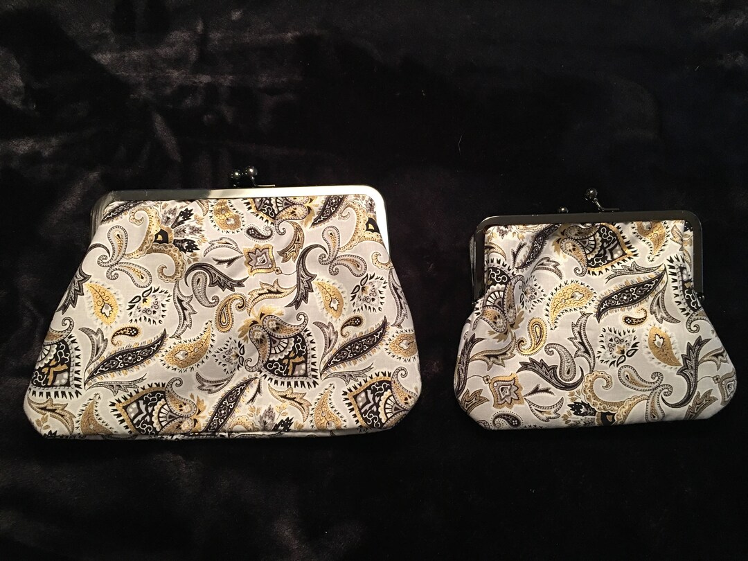 Beautiful Paisley Print Handbag and Matching Clutch - Etsy UK