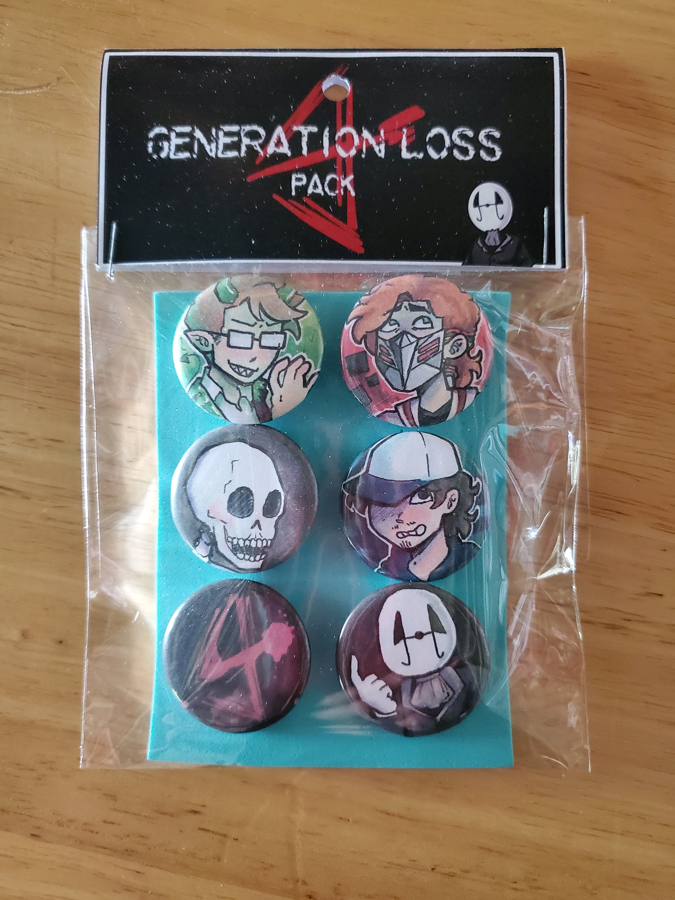 Generation Loss Fanart 6 Piece Button Set Created by Shawnee Morris of ...