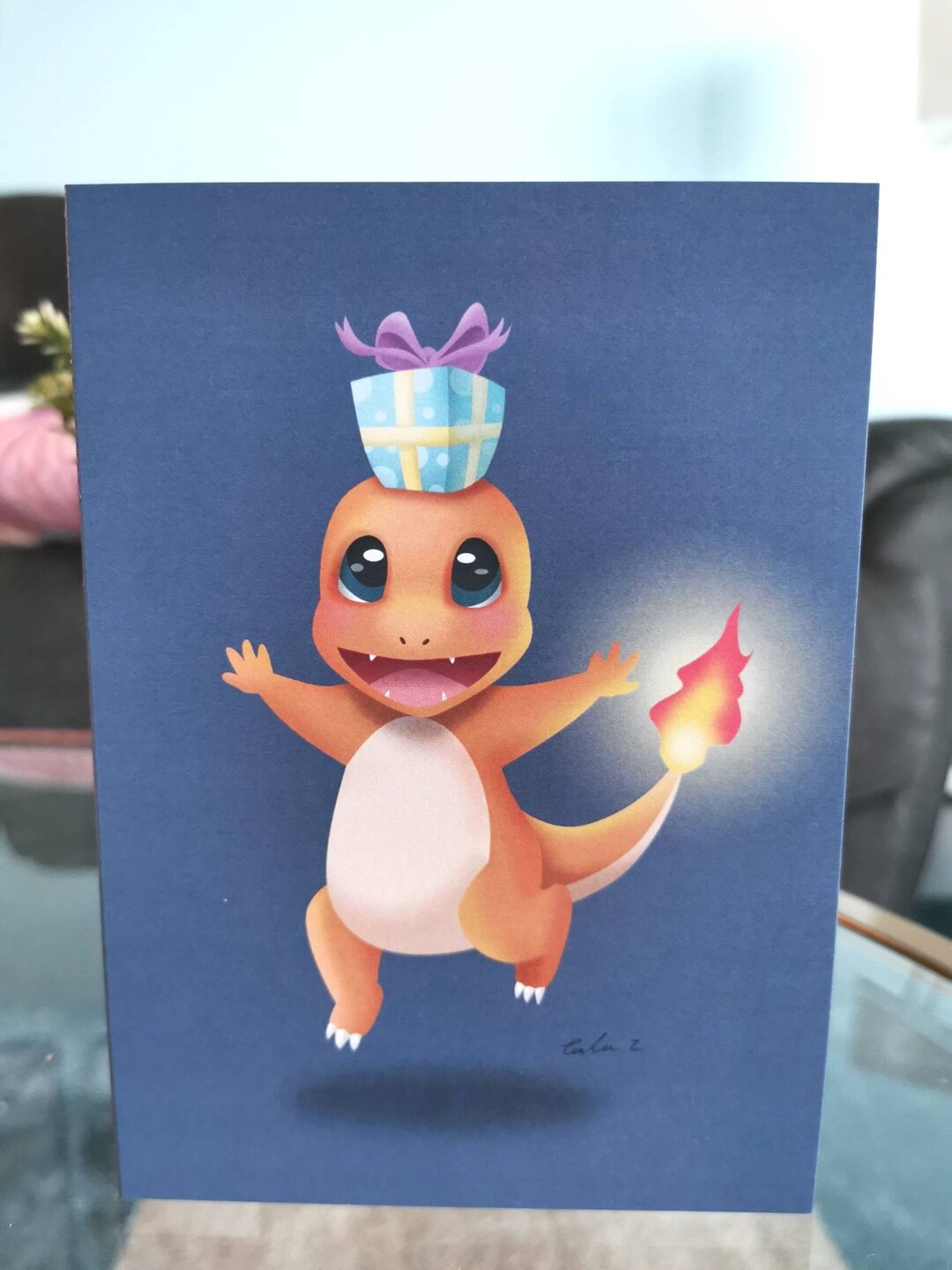 Pokemon Birthday Card charmander by Cecilia Zeng - Etsy