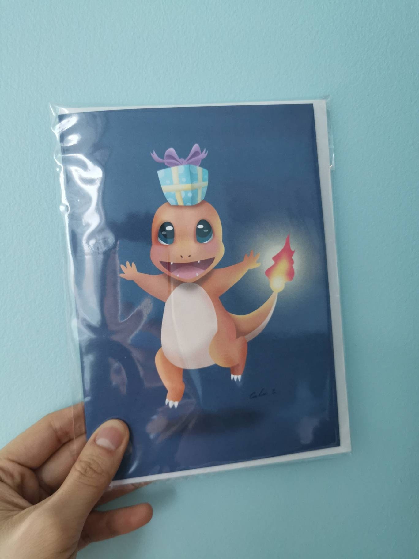 Pokemon Birthday Card charmander by Cecilia Zeng - Etsy
