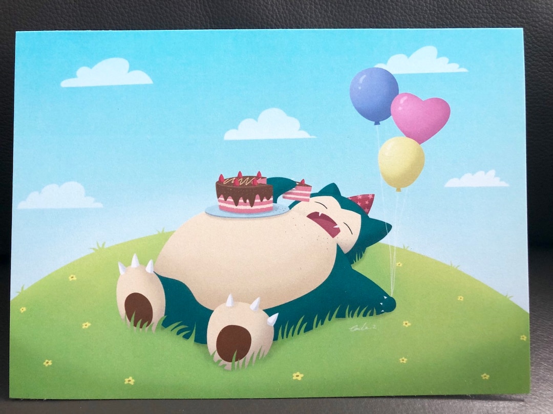 Pokemon Birthday Card （snorlax）by Cecilia Zeng - Etsy