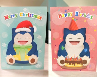 Snorlax Birthday Card - Etsy