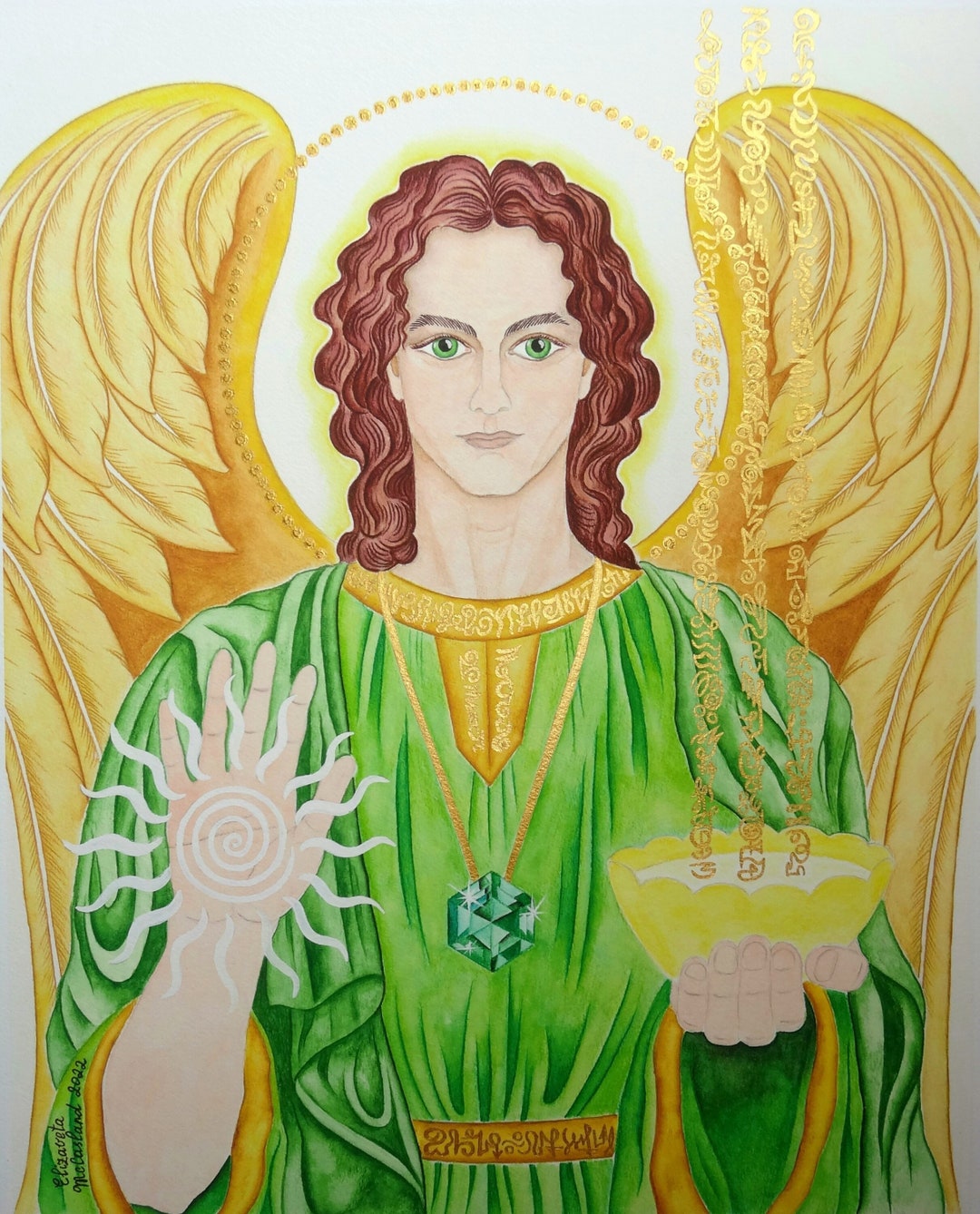 ARCHANGEL RAPHAEL Hand Embellished Signed Giclee Print High Vibration ...