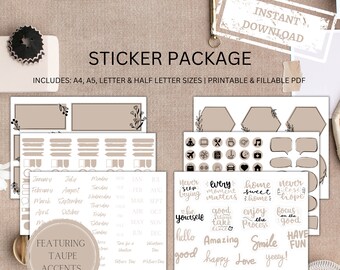 Stickers Package - Instant Download, A4 Size - Etsy