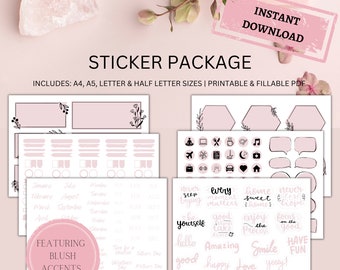 Stickers Package - Instant Download, A4 Size - Etsy