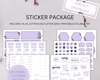 Stickers Package - Instant Download, A4 Size - Etsy