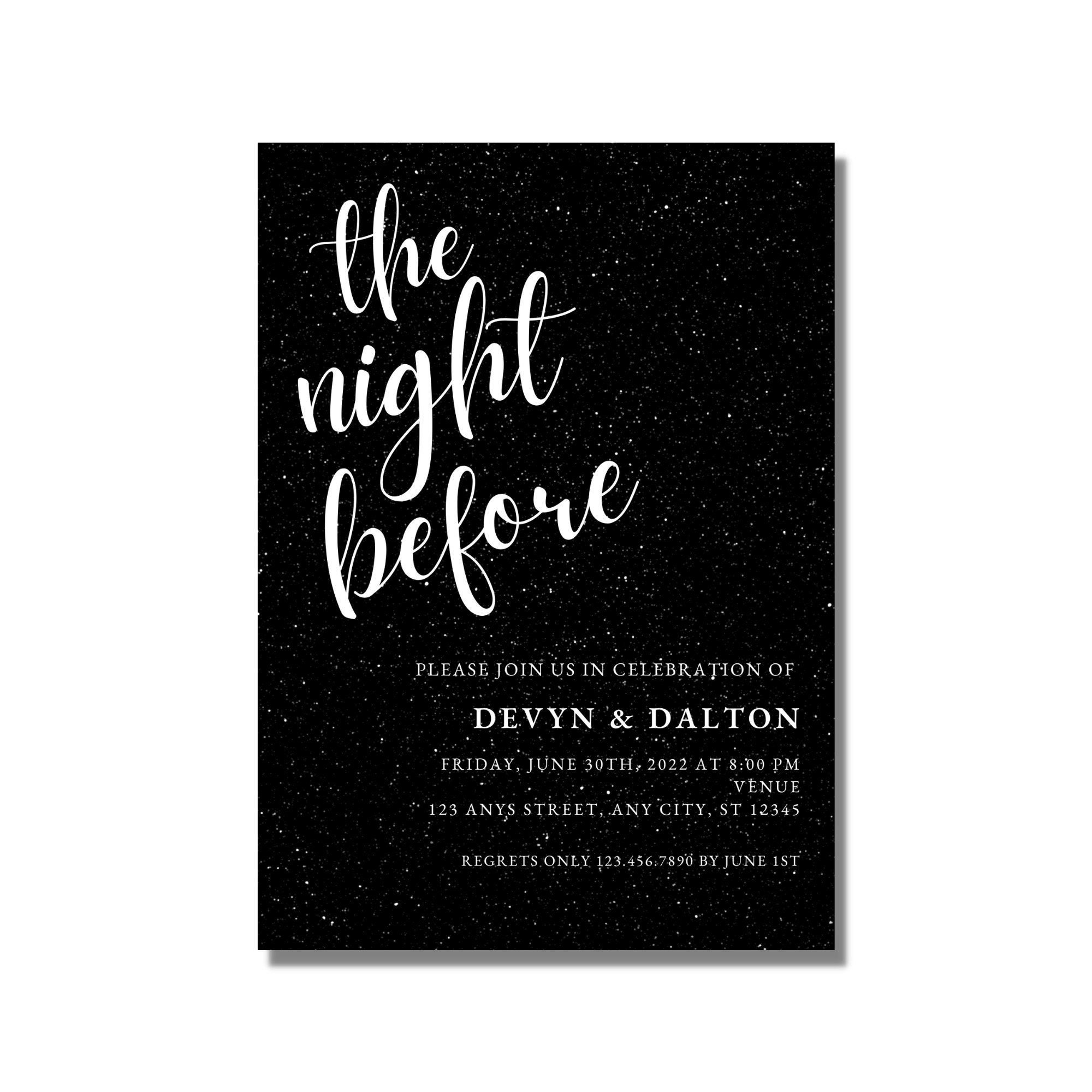 The Night Before Welcome Party Invitation - Rehearsal Dinner Invite ...