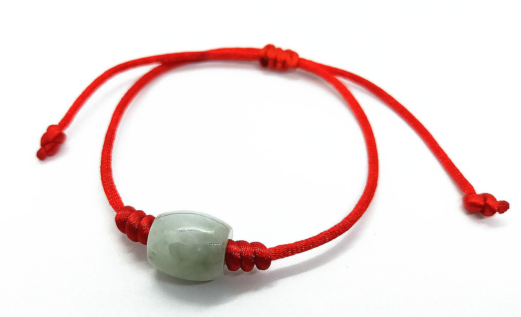 Fengshui Natural Jade String Bracelet, Red Black String Bracelet. Good ...