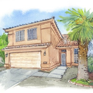Multiple House Portrait Watercolor House Portrait From Photo Home ...