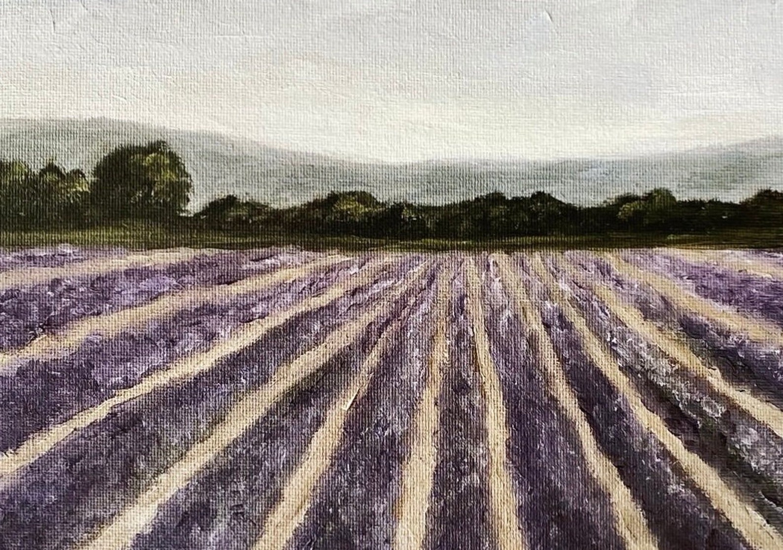 LAVENDER FIELDS Art Print Unframed Oil Painting Print Oil Painting ...