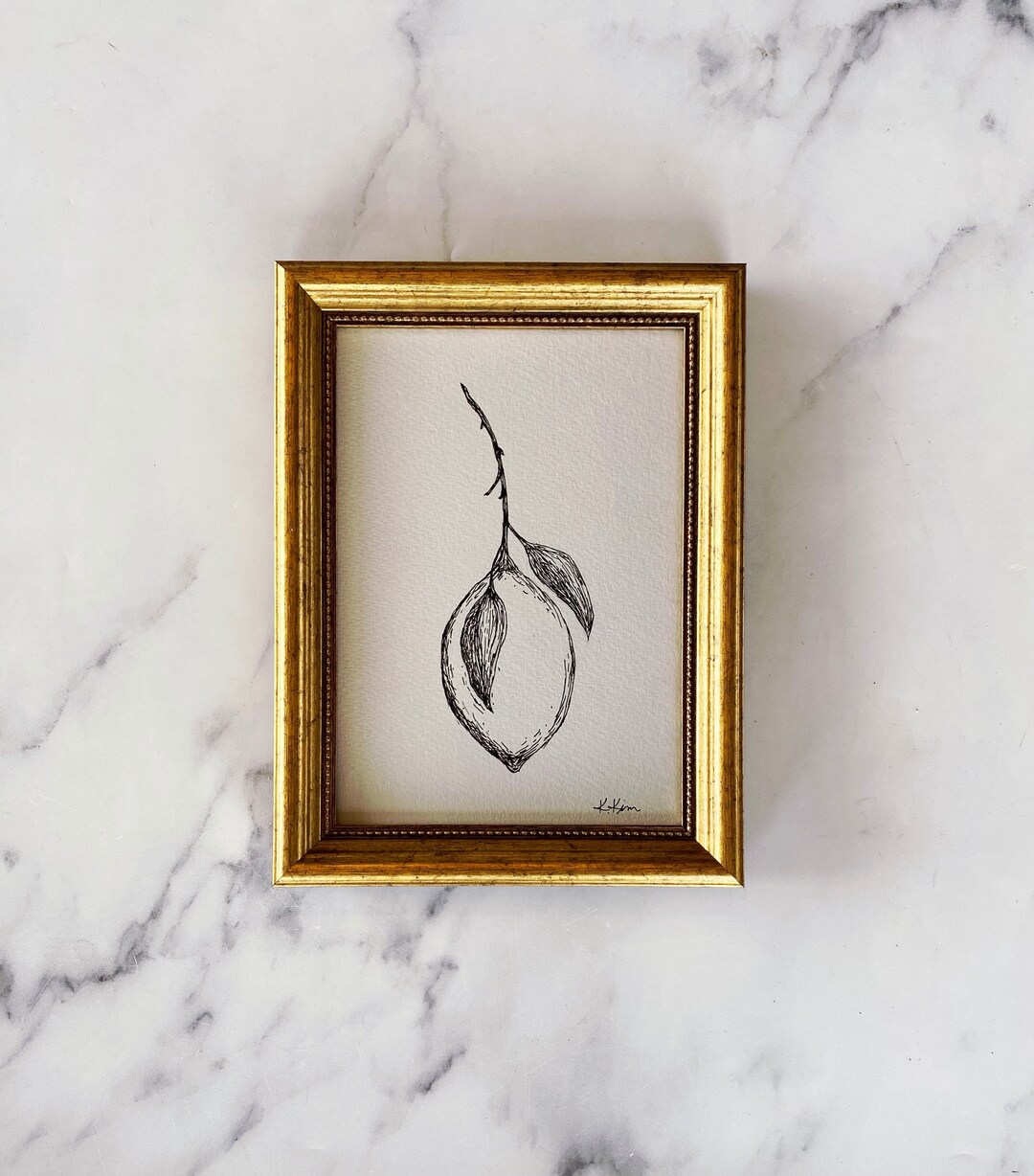 LEMON DROP Art Print - Unframed Lemon Ink Sketch Giclee Print ...